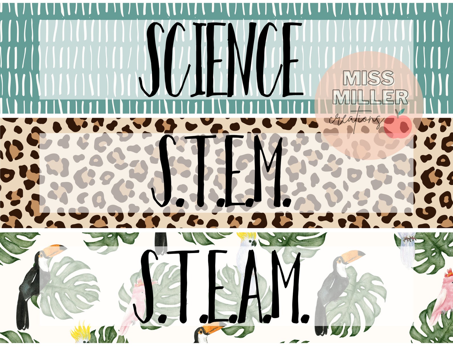 Boho TROPICS Classroom Schedule [editable] - Etsy