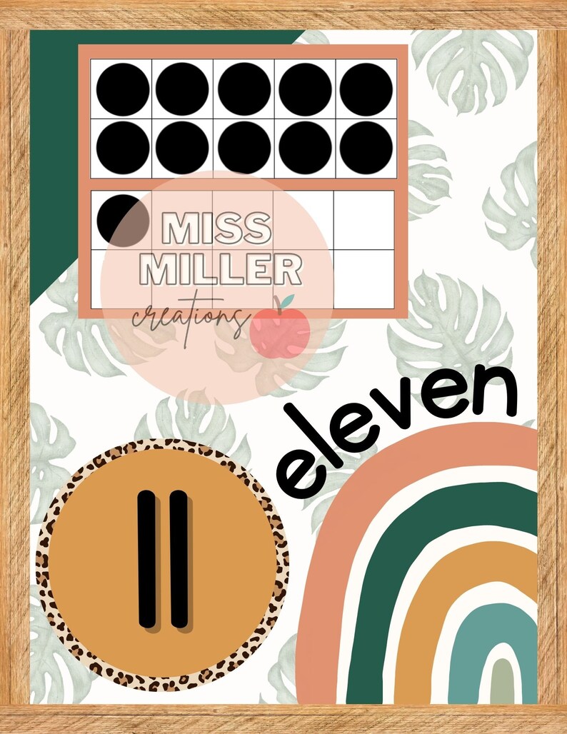 Boho Tropics Classroom Number Posters - Etsy