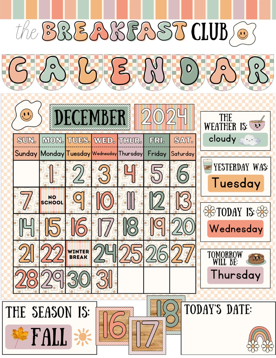 The Breakfast Club Classroom Calendar - Etsy