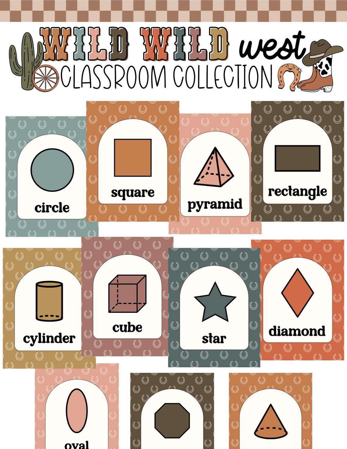Wild Wild West Classroom Shape Posters [EDITABLE] - Etsy