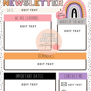 Modern Halloween Newsletter Template [editable] - Etsy