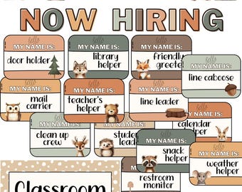 New Editable Forest Themed Classroom Jobs / Helpers of the Day Posters ...