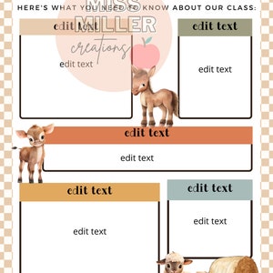 Farm Friends Classroom Forms [editable] - Etsy