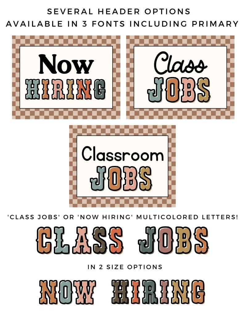 Wild Wild West Class Jobs Display [editable] - Etsy