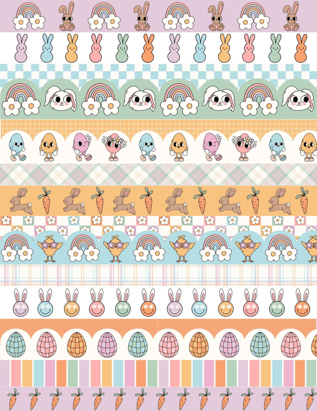 Groovy Spring Bulletin Board Borders - Etsy