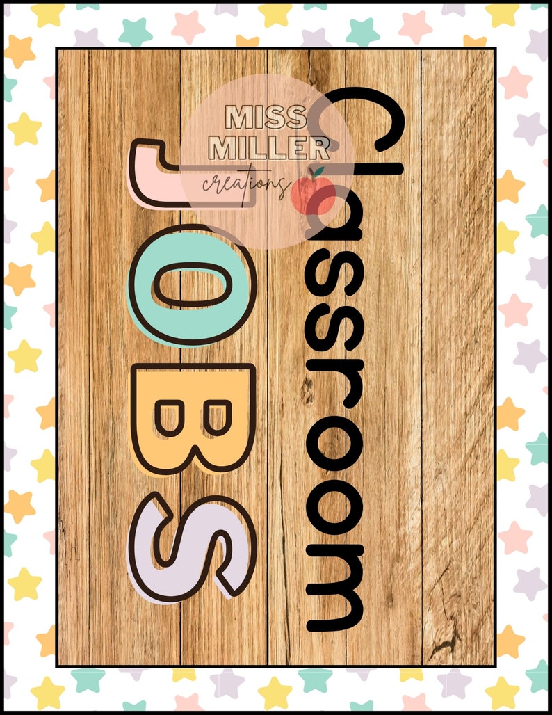 Pastel Boho Rainbow Class Jobs Display editable - Etsy