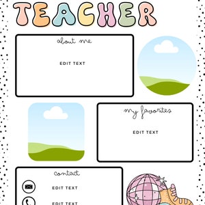 Groovy Pastel Meet the Teacher Template - Etsy