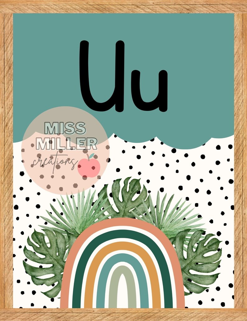 Boho Tropics Alphabet Posters - Etsy