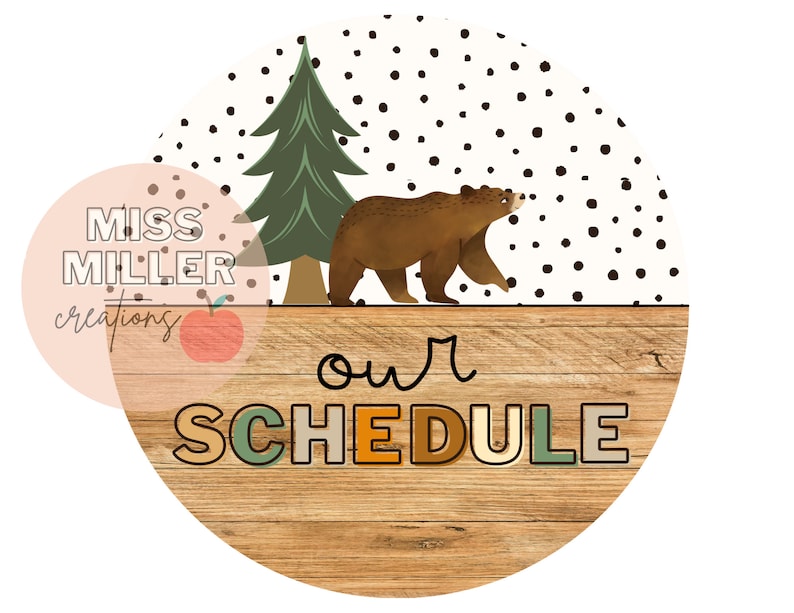 Woodland Visual Classroom Schedule editable - Etsy