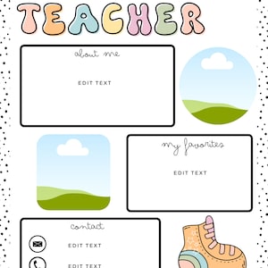 Groovy Pastel Meet the Teacher Template - Etsy