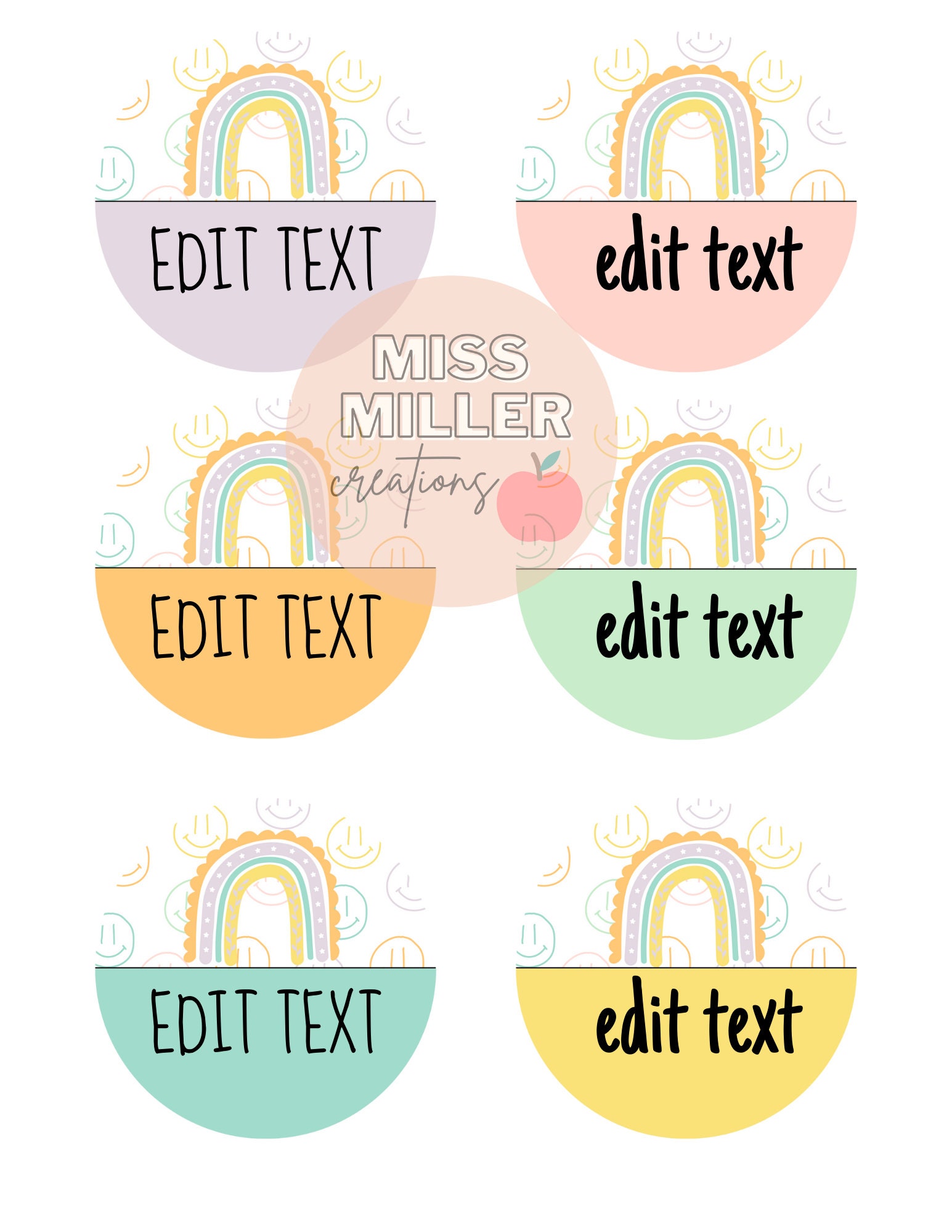 Pastel Boho Rainbow Classroom Labels editable - Etsy Australia
