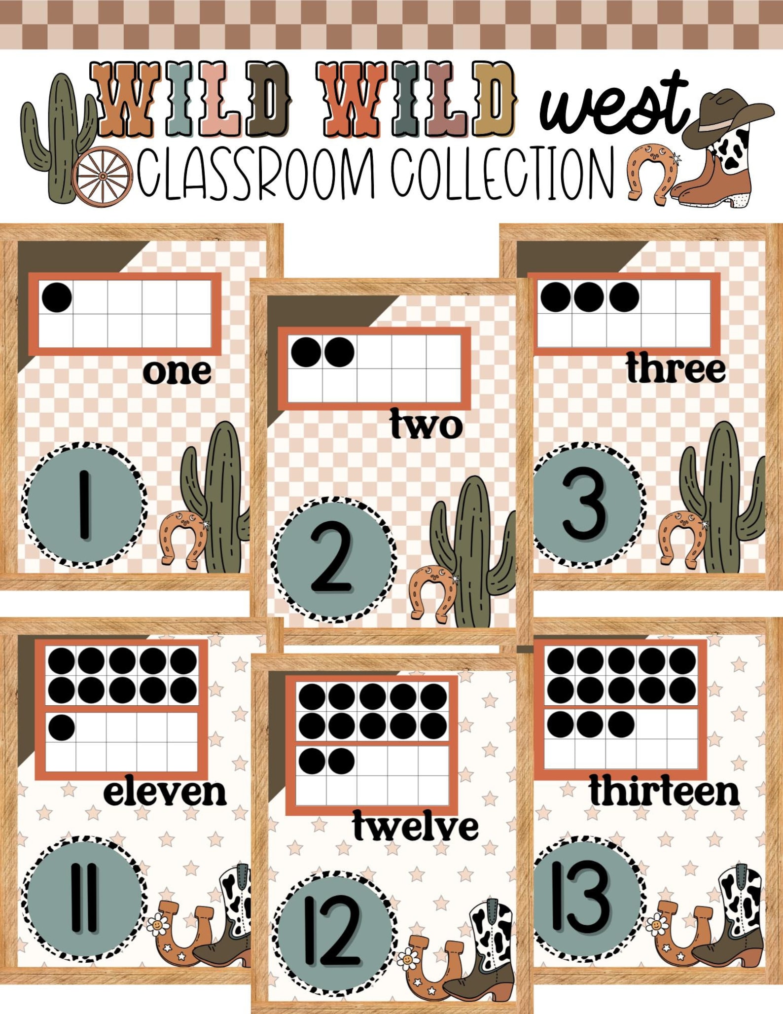 Wild Wild West Classroom Number Posters [EDITABLE] - Etsy