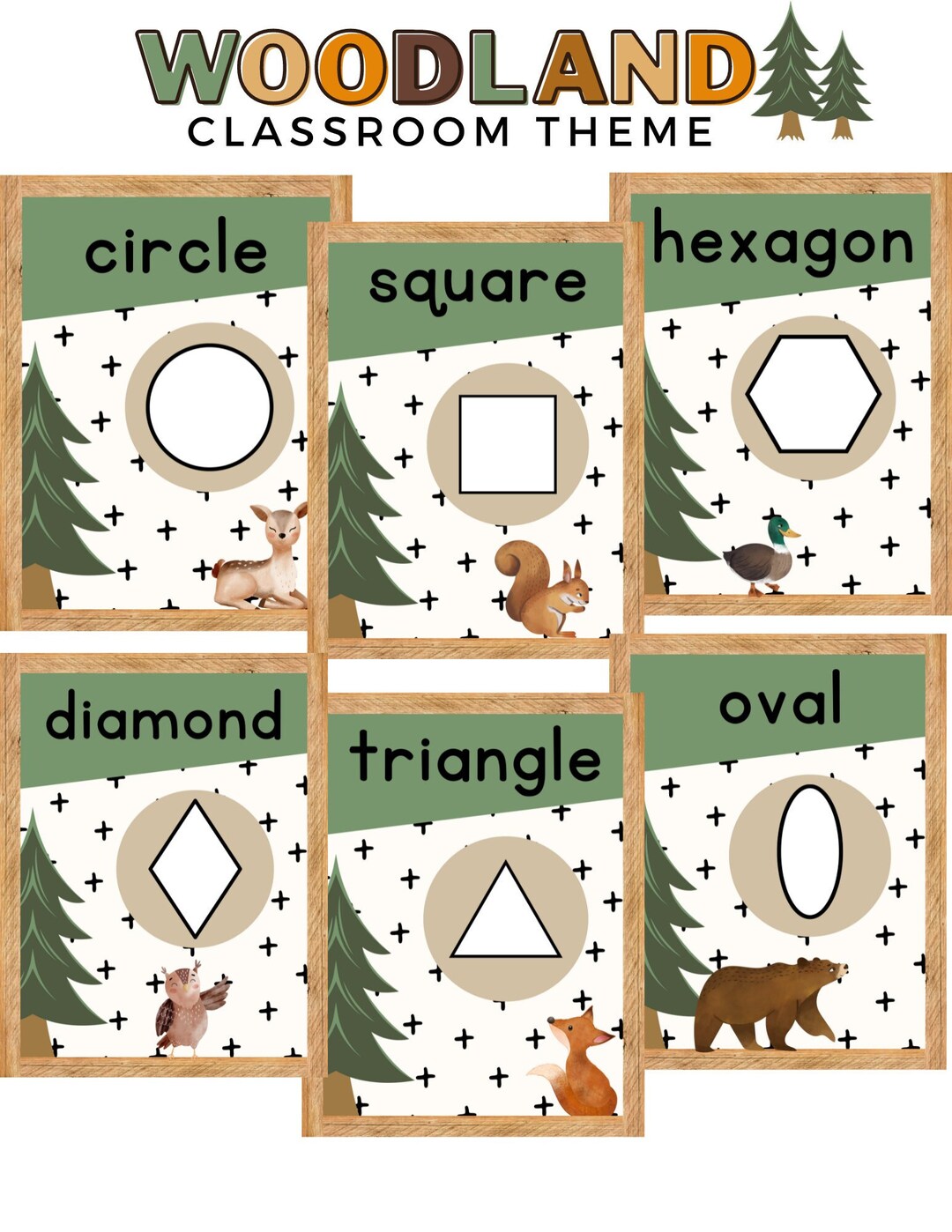 Woodland Classroom Shape Posters - Etsy