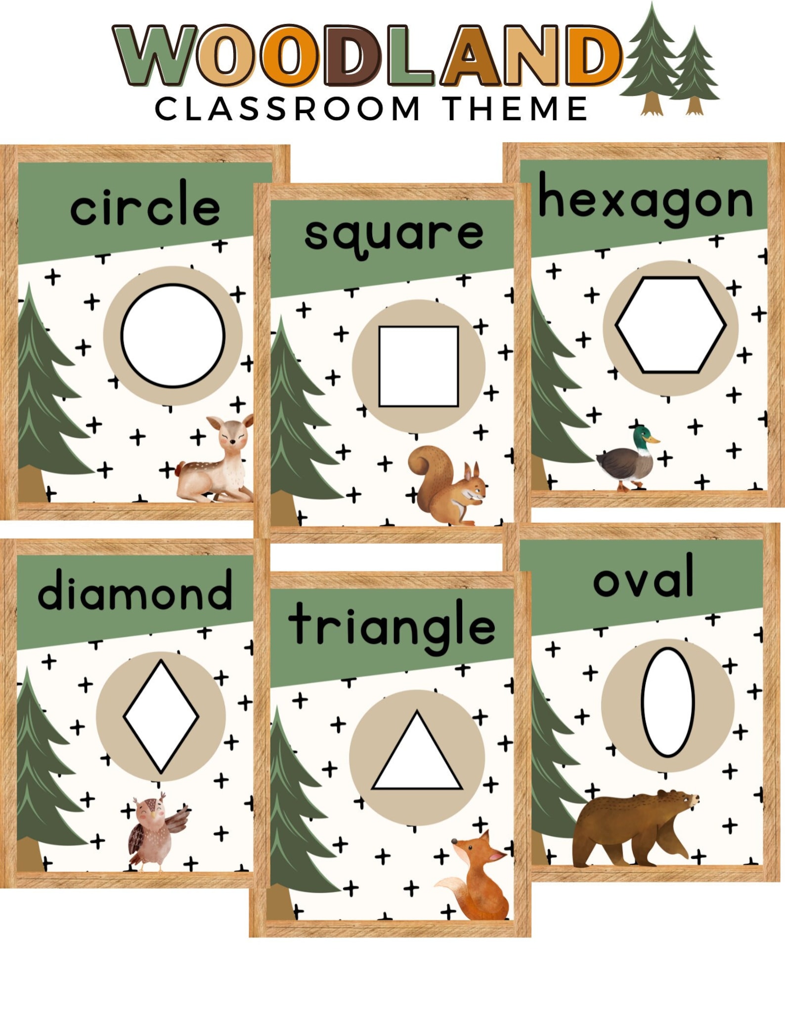 Woodland Classroom Shape Posters [EDITABLE] - Etsy