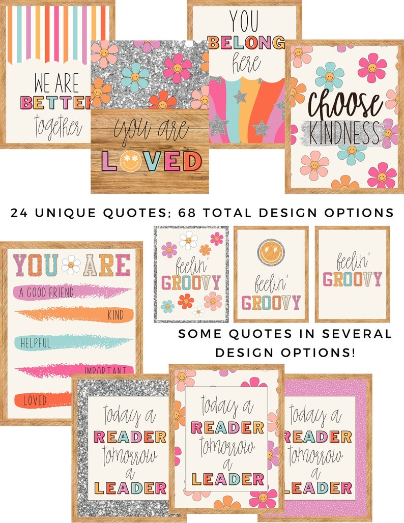 Groovy Glitter Classroom Posters - Etsy