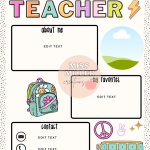Disco Era Meet the Teacher Template - Etsy
