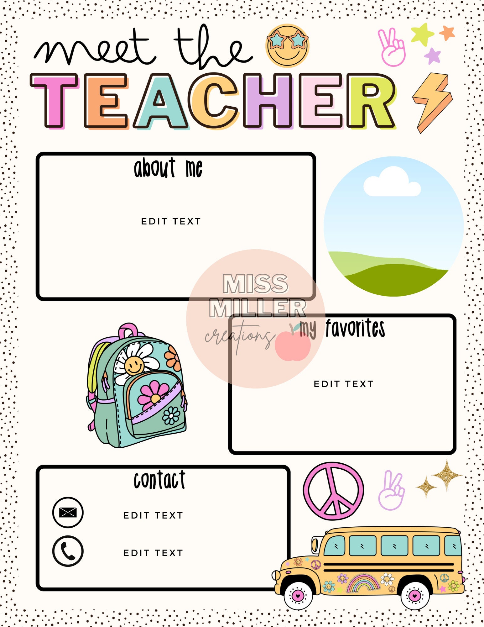 Disco Era Meet the Teacher Template - Etsy