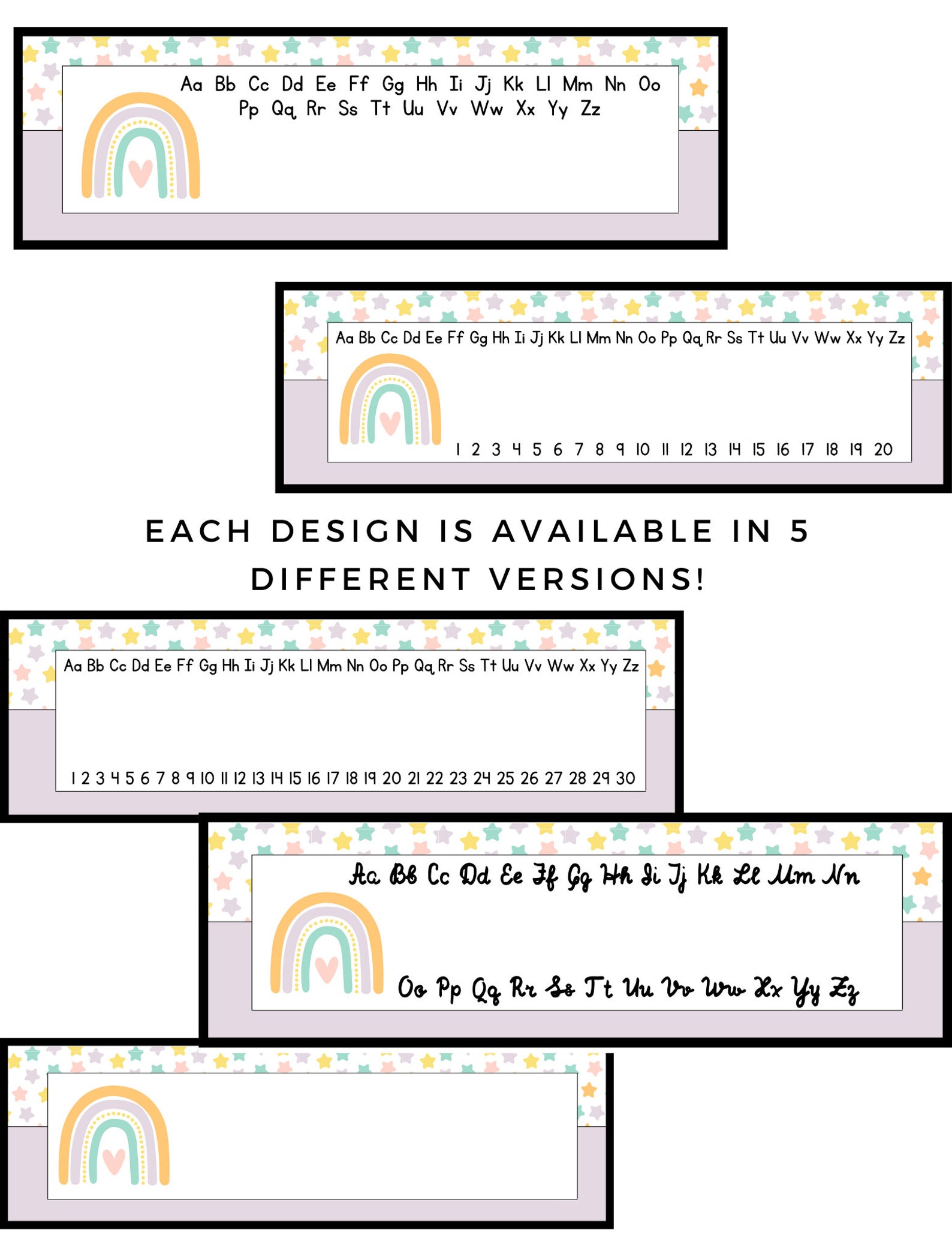 Pastel Boho Rainbow Desk Plates editable - Etsy