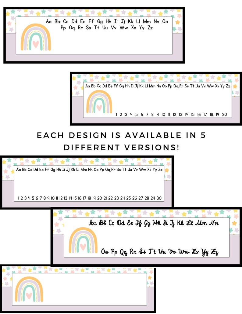 Pastel Boho Rainbow Desk Plates editable - Etsy