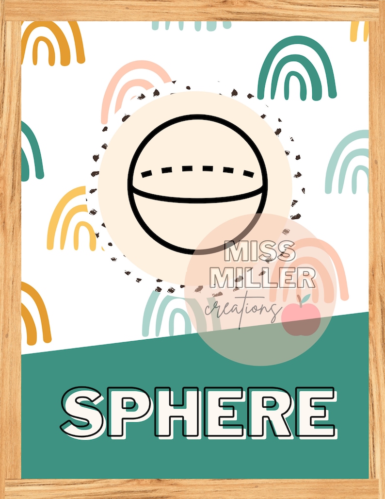 Modern Boho Rainbow Classroom Shape Posters - Etsy