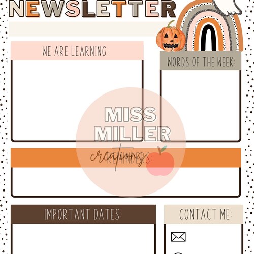 Boho Classroom Newsletter Template - Etsy