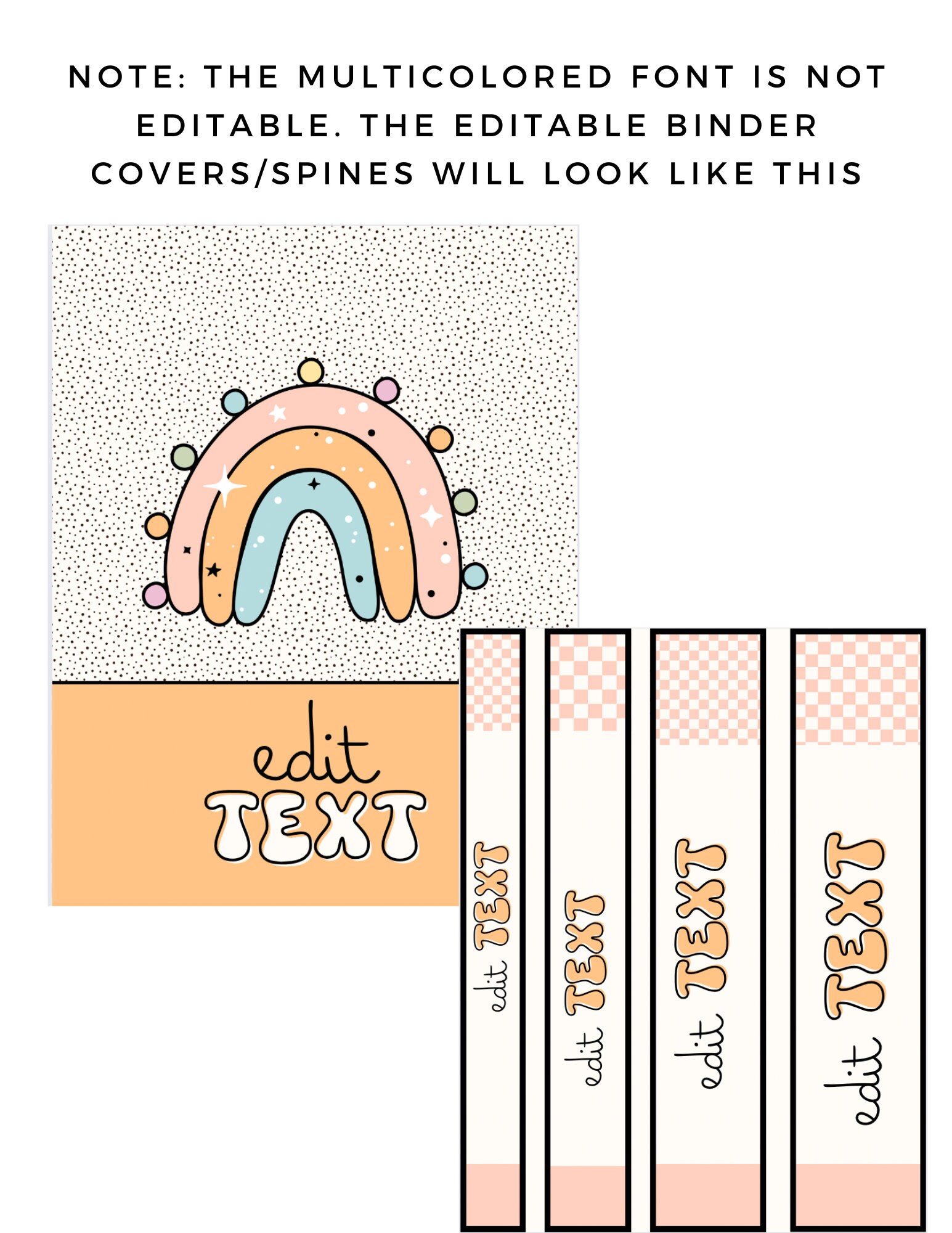 Groovy Pastel Binder Covers [editable] - Etsy