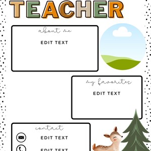 Woodland Meet the Teacher Template - Etsy