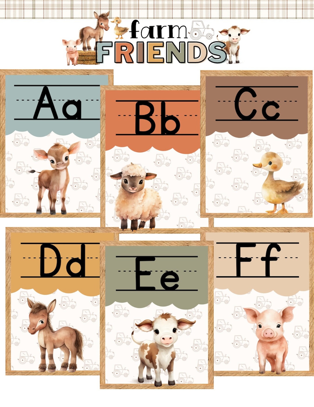 Farm Friends Classroom Alphabet Posters - Etsy
