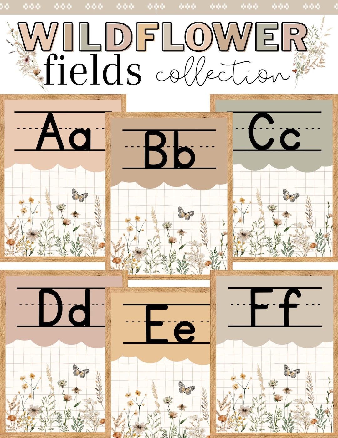 Wildflower Fields Classroom Alphabet Posters - Etsy