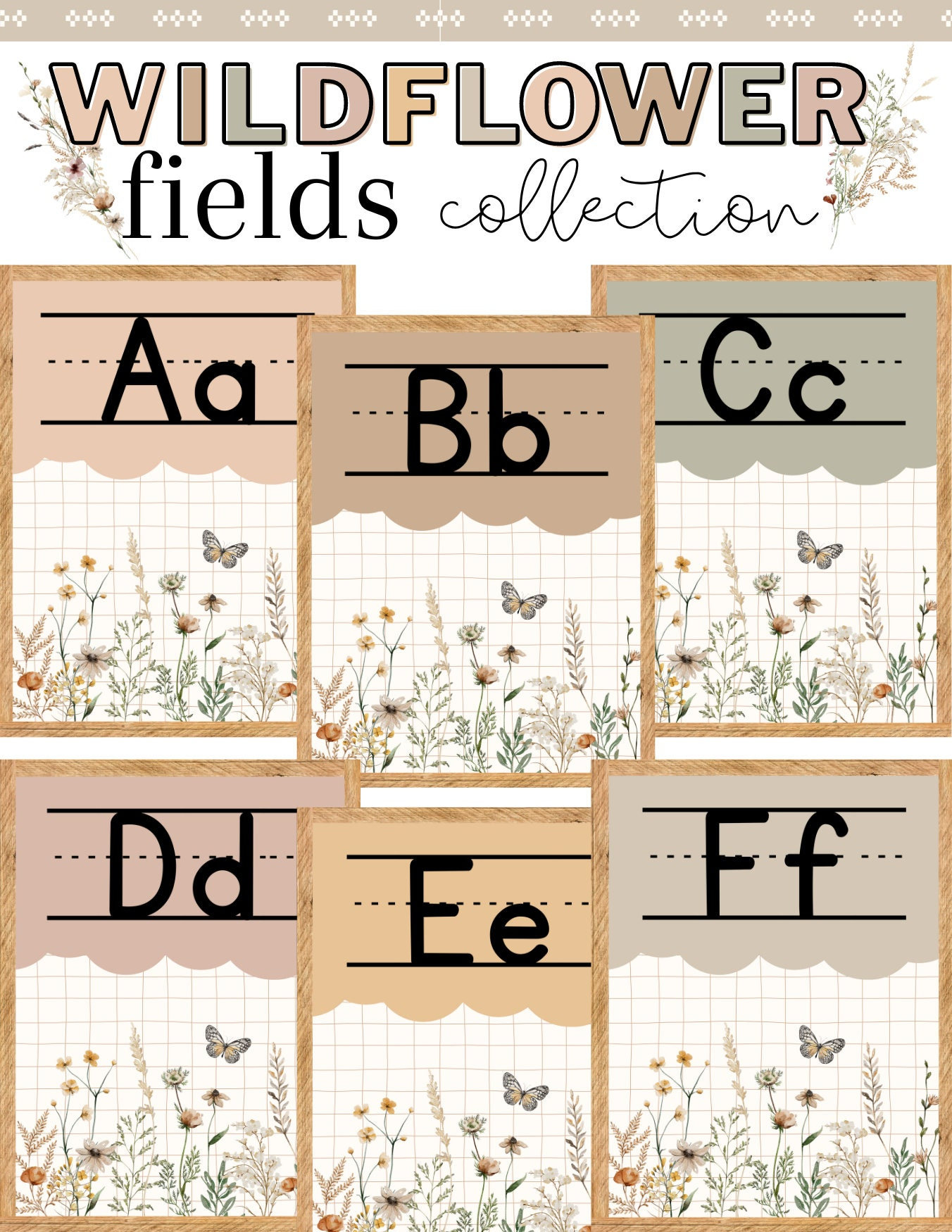 Wildflower Fields Classroom Alphabet Posters - Etsy