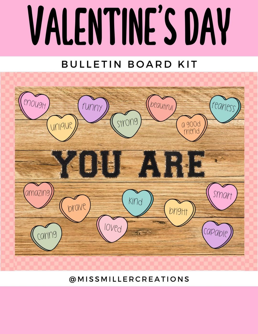 You Are - Conversation Hearts Bulletin Board Kit [valentine's Day] - Etsy