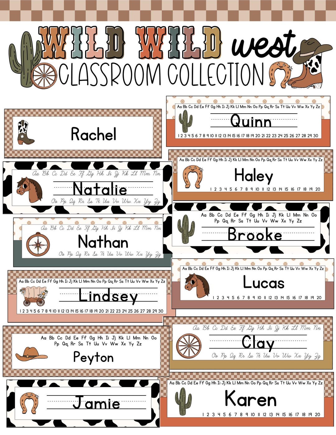 Wild Wild West Desk Plates - Etsy