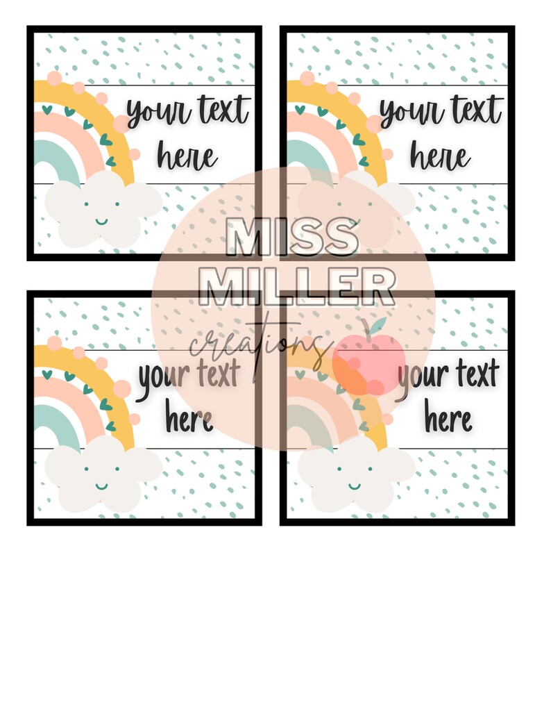 Modern Boho Rainbow Classroom Labels editable | Etsy