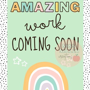 Pastel Boho Rainbow Amazing Work Coming Soon Posters - Etsy
