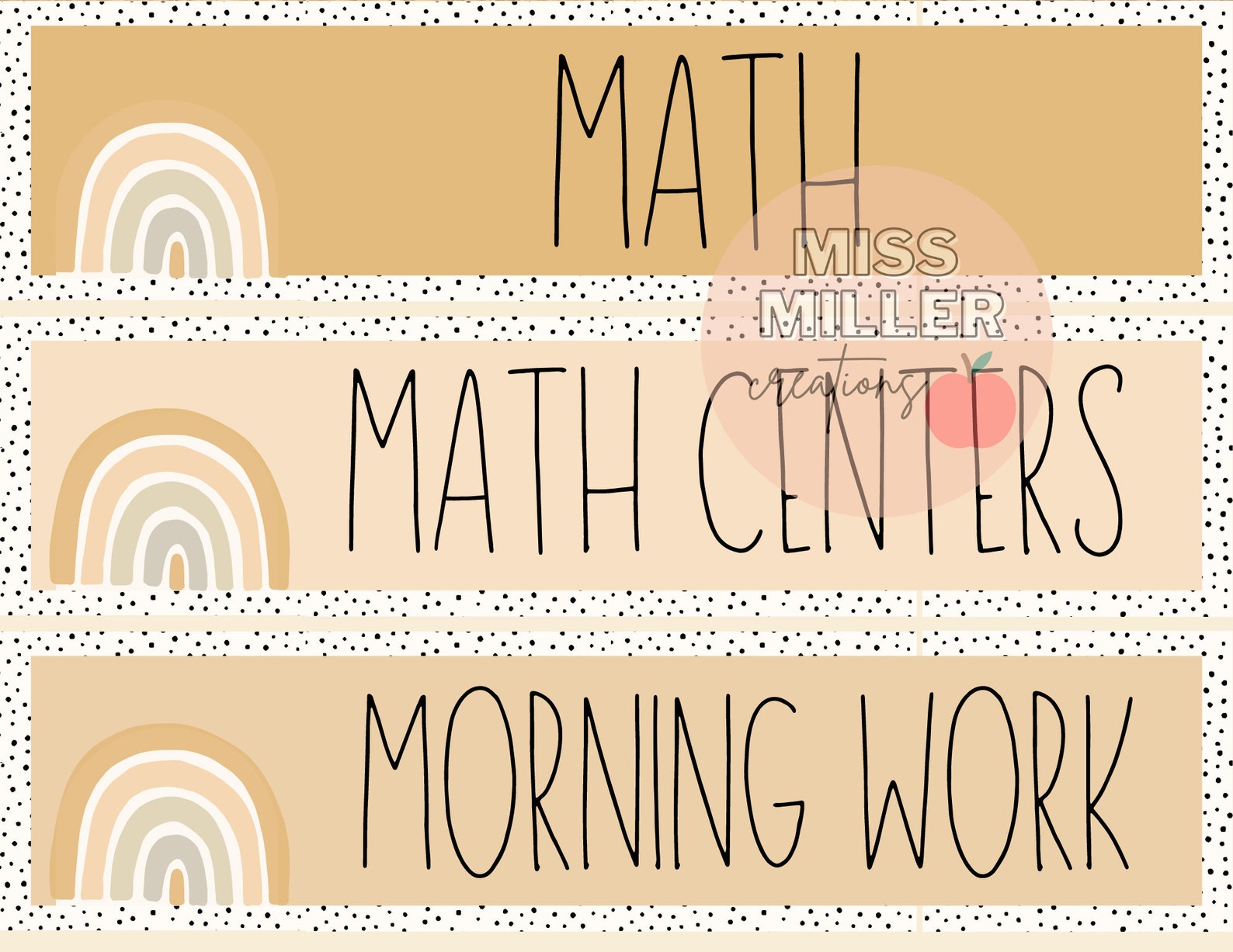 Neutral Boho Rainbow Classroom Schedule editable - Etsy