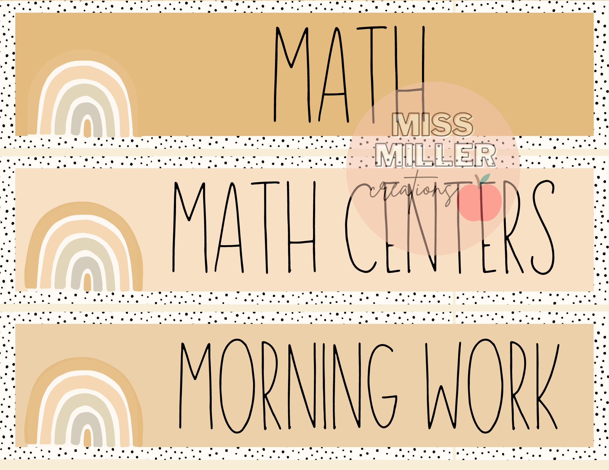 Neutral Boho Rainbow Classroom Schedule editable | Etsy