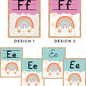 Retro Rainbow Classroom Alphabet Posters - Etsy
