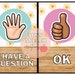 Retro Rainbow Hand Signals Classroom Posters editable - Etsy