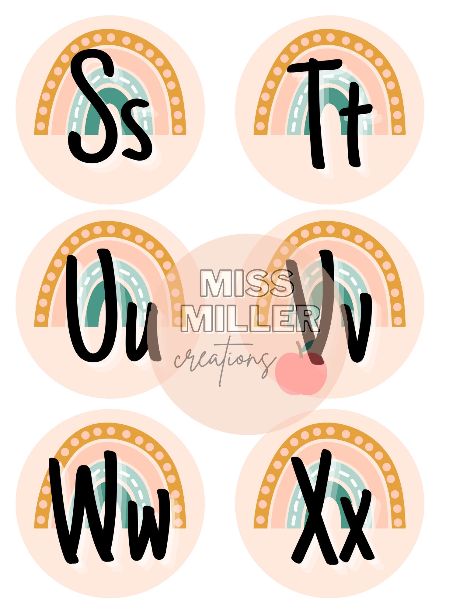 Modern Boho Rainbow Classroom Word Wall editable | Etsy