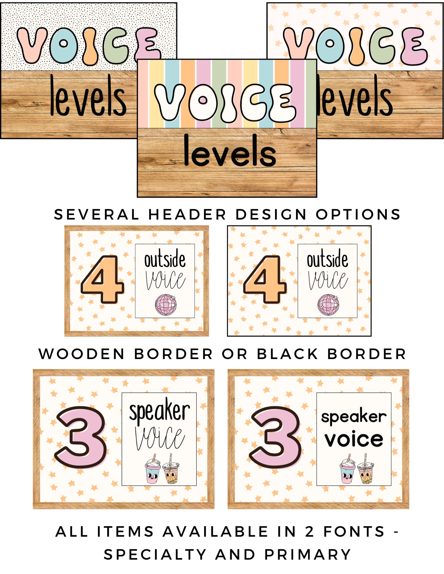 Groovy Pastel Voice Level Classroom Posters - Etsy