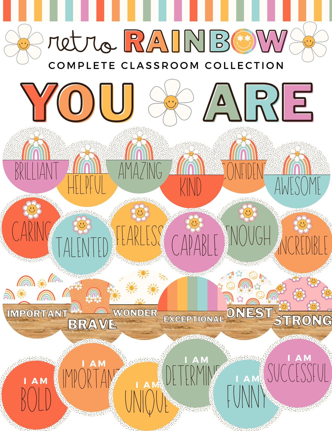 Retro Rainbow Affirmation Station - Etsy