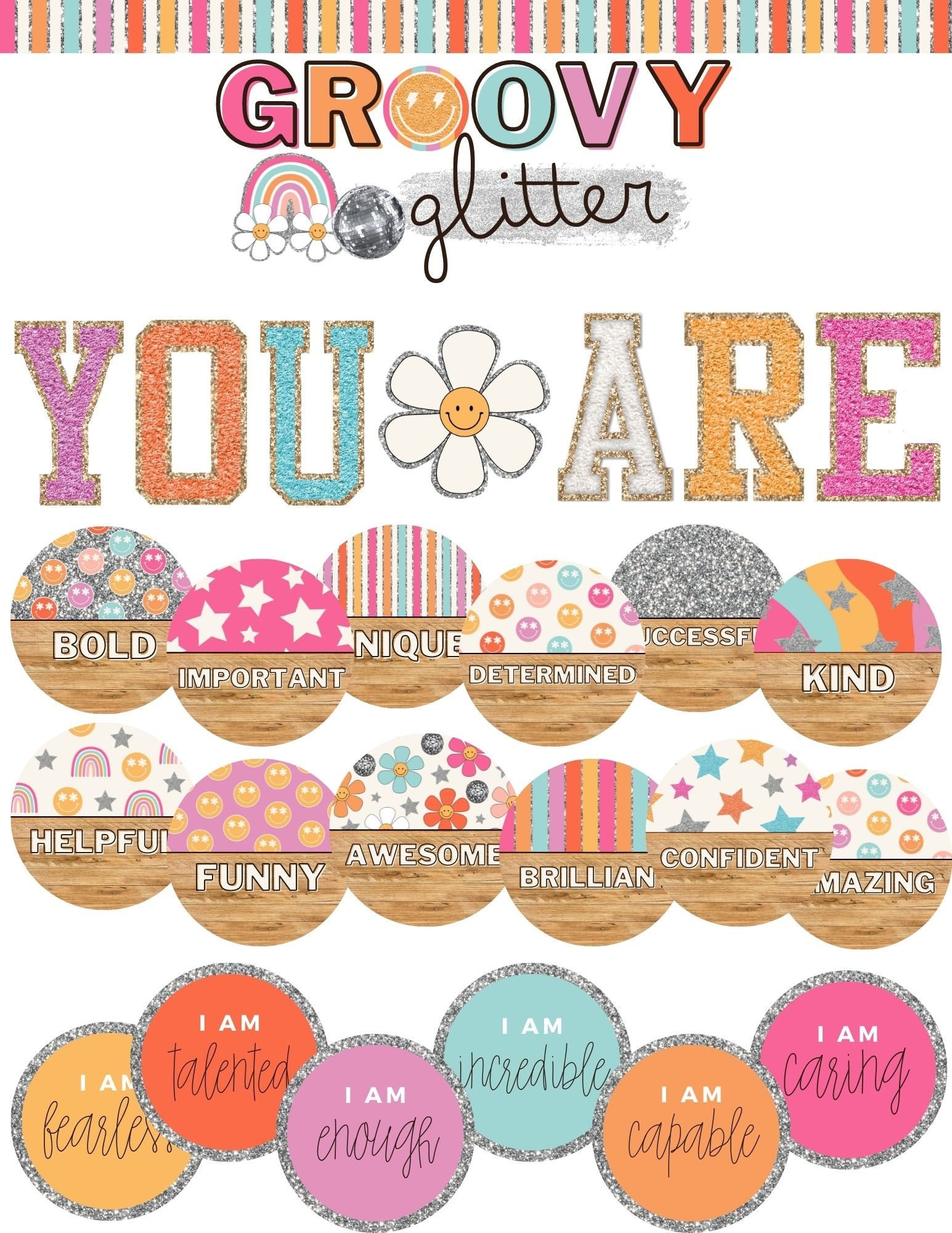 Groovy Glitter Affirmation Station - Etsy