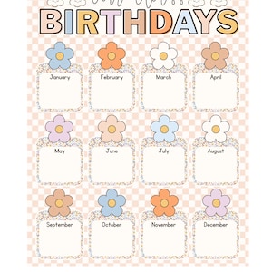 Daisy Dreams Class Birthday Poster Digital Download - Etsy