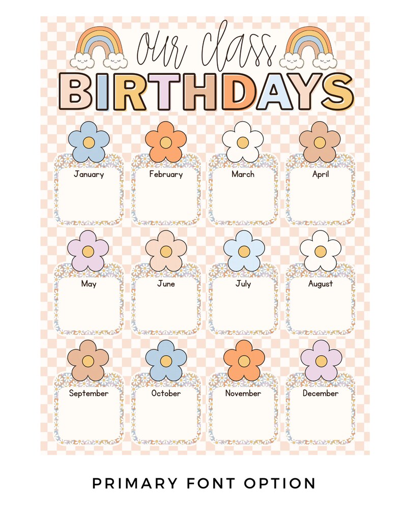 Daisy Dreams Class Birthday Poster Digital Download - Etsy