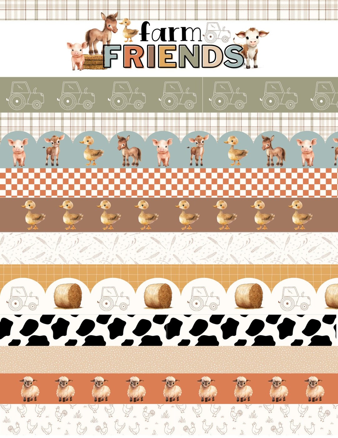 Farm Friends Bulletin Board Borders - Etsy