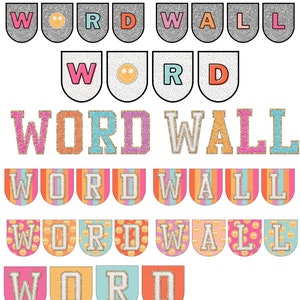 Groovy Glitter Word Wall [editable] - Etsy