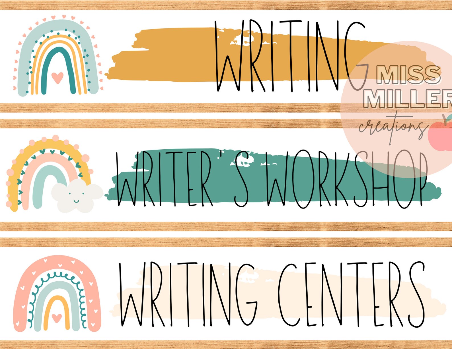 Modern Boho Rainbow Classroom Schedule editable - Etsy