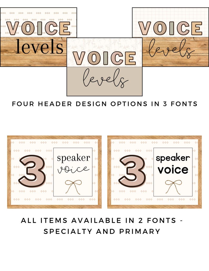 Wildflower Fields Voice Level Classroom Posters - Etsy
