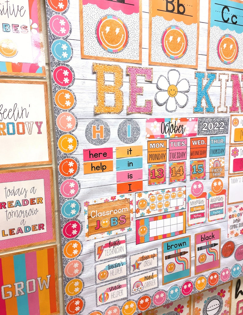 Groovy Glitter Complete Classroom Collection - Etsy