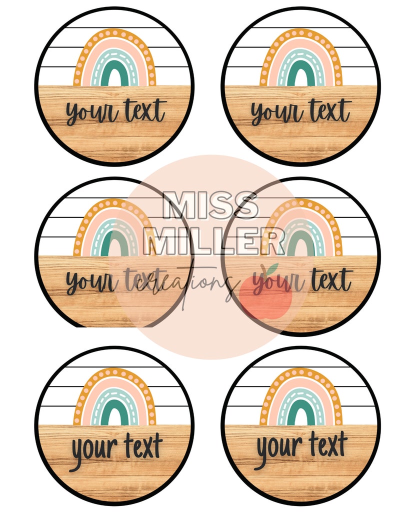 Modern Boho Rainbow Classroom Labels editable | Etsy